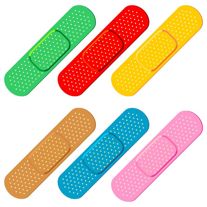 Fotomural Tiritas de colores conjunto aislado sobre fondo blanco ...