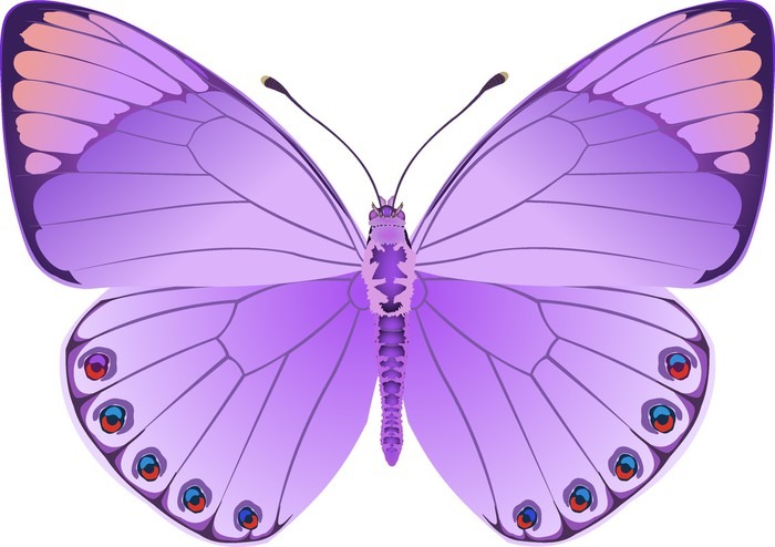 Sticker Papillon lilas fantaisie • Pixers® - Nous vivons pour changer