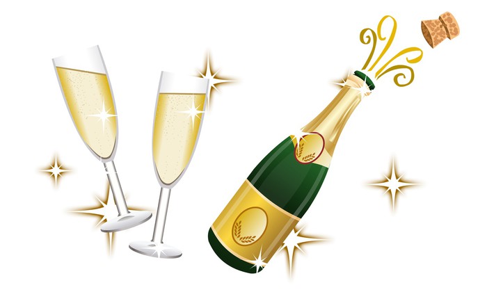 Sticker Champagne, verres • Pixers® - Nous vivons pour changer