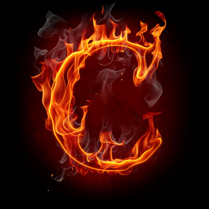 Fotobehang Fire font. Letter C. • Pixers® - We leven om te veranderen