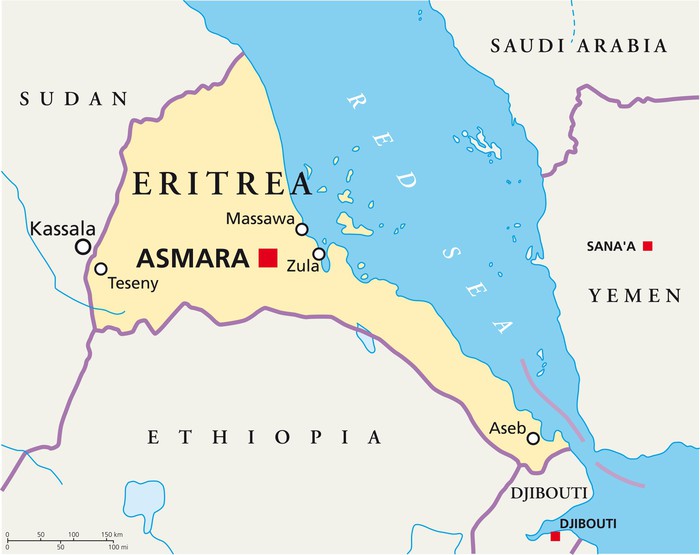 Fotobehang Eritrea map (Kaart van Eritrea) • Pixers® - We leven om te ...