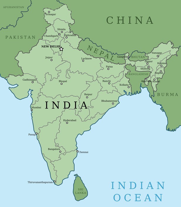 Fototapeta Mapa Indie • Pixers® • Žijeme pro změnu