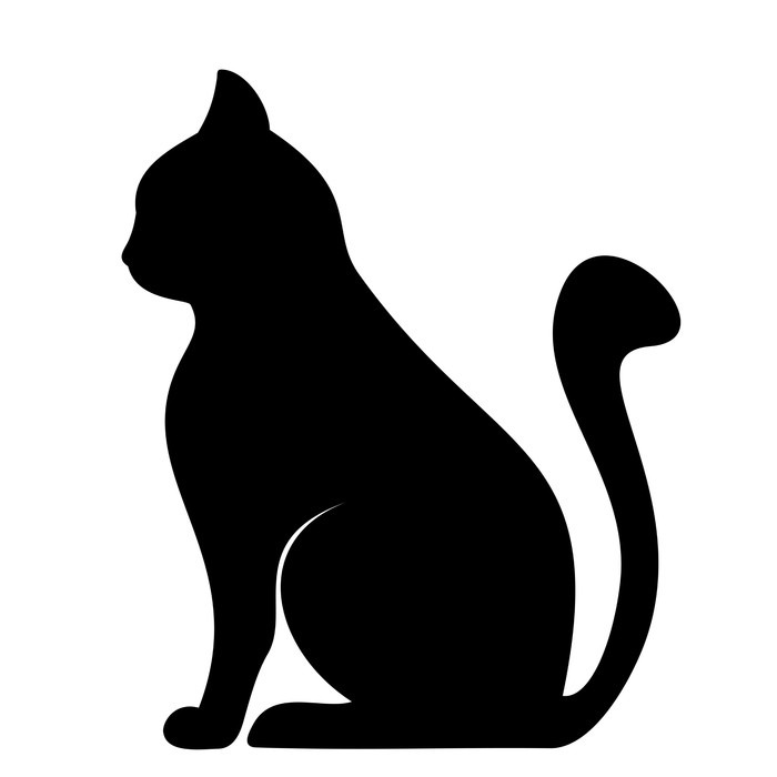 Sticker Silhouette noire de chat. Vector illustration. • Pixers® - Nous ...