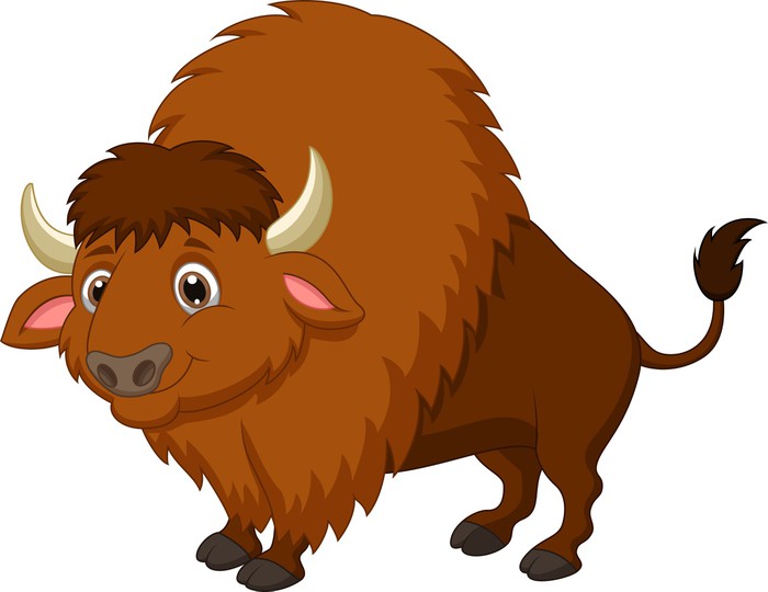 Fotobehang Bison cartoon • Pixers® - We leven om te veranderen