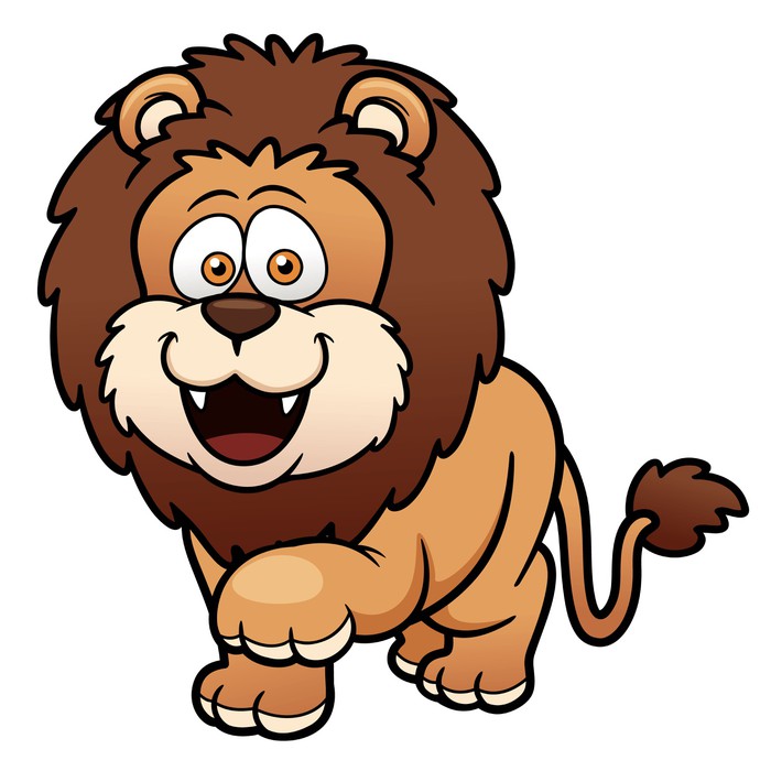 Sticker Vector illustratie van cartoon leeuw • Pixers® - We leven om te ...