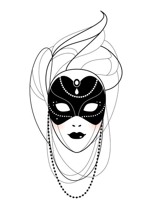 Simple Masquerade Mask Drawing