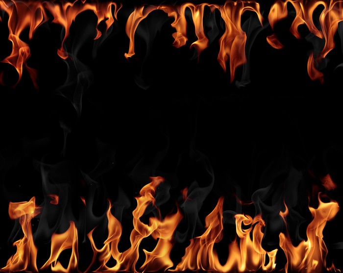 Fotomural Llamas de fuego sobre fondo negro • Pixers® - Vivimos para ...