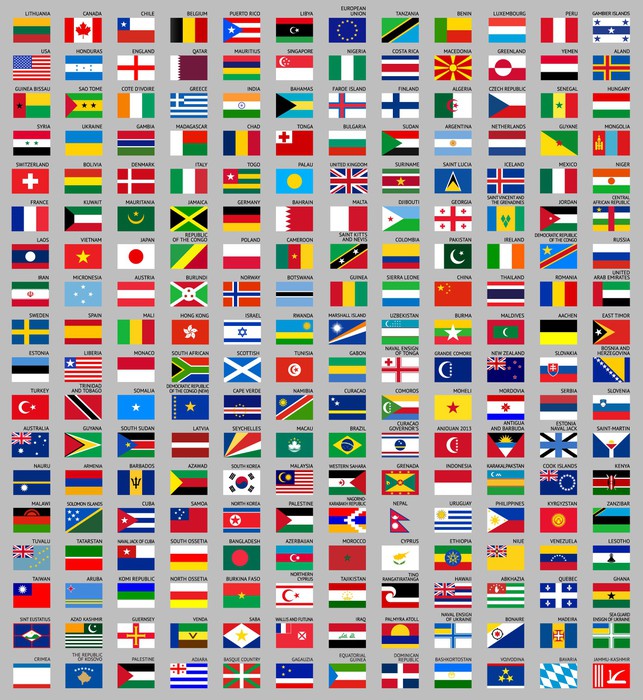 Cuadro en Lienzo 216 Banderas del mundo • Pixers® - Vivimos para cambiar