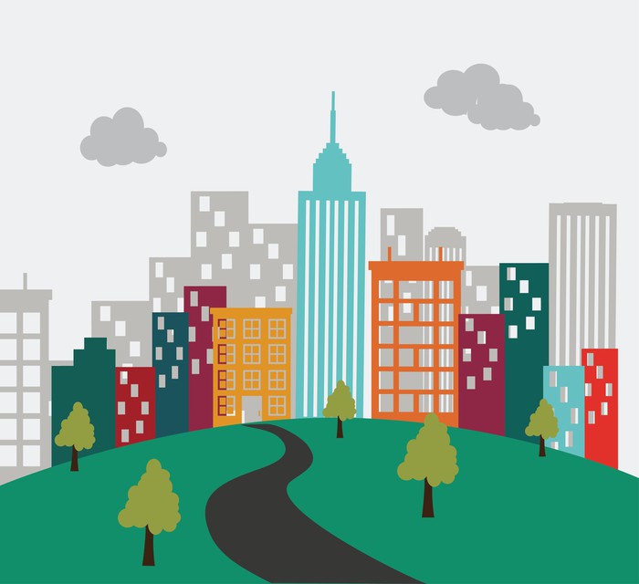 Sticker Ville dessin • Pixers® - Nous vivons pour changer