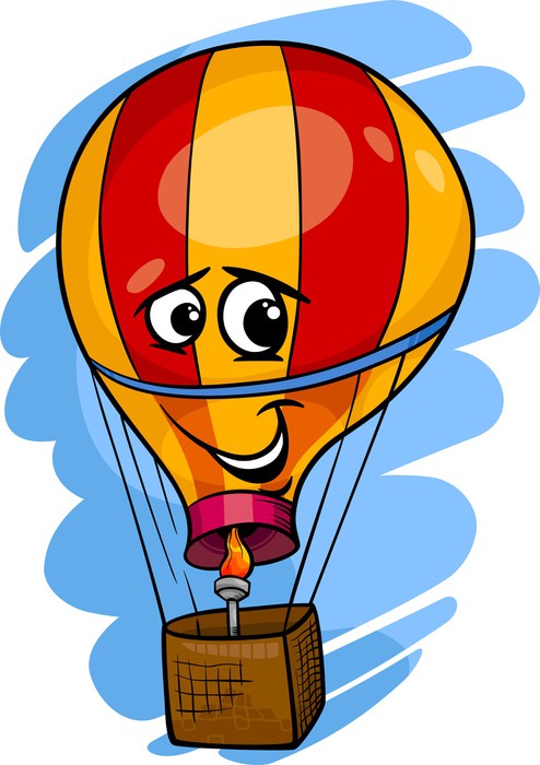 Fotobehang Luchtballon cartoon illustratie • Pixers® - We leven om te ...
