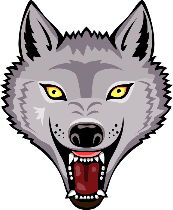 Fototapet Arg varg huvud tatuering • Pixers® - Vi lever för förändring