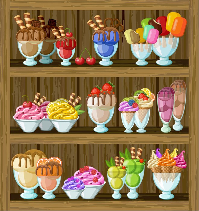 Ice cream shop. Wall Mural • Pixers® • We live to change