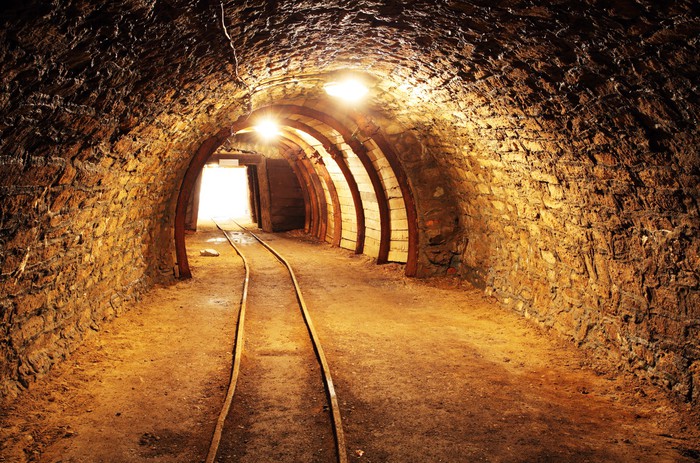 Underground mine tunnel, mining industry Wall Mural • Pixers® • We live ...